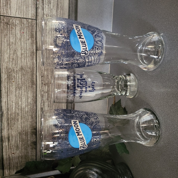 Blue Moon | Other | Blue Moon Beer Glasses Plus An Extra Beer Glass ...